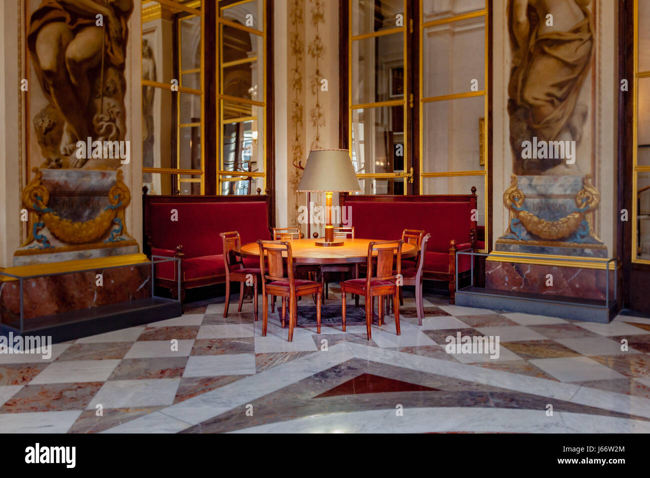 Paris, France - May, 16, 2017 : Indoor view of French National Assembly ...
