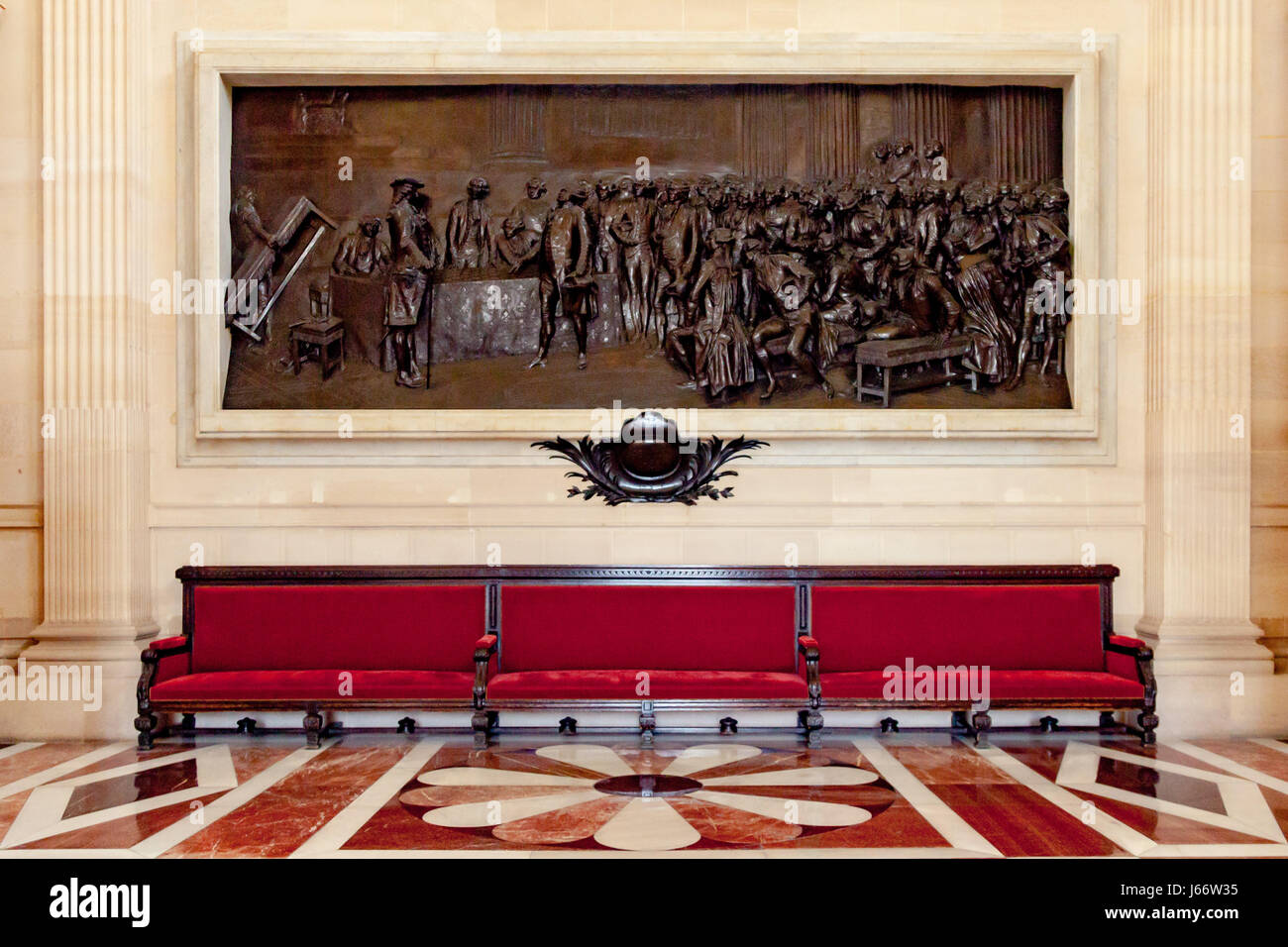 Paris, France - May, 16, 2017 : Indoor view of French National Assembly ...
