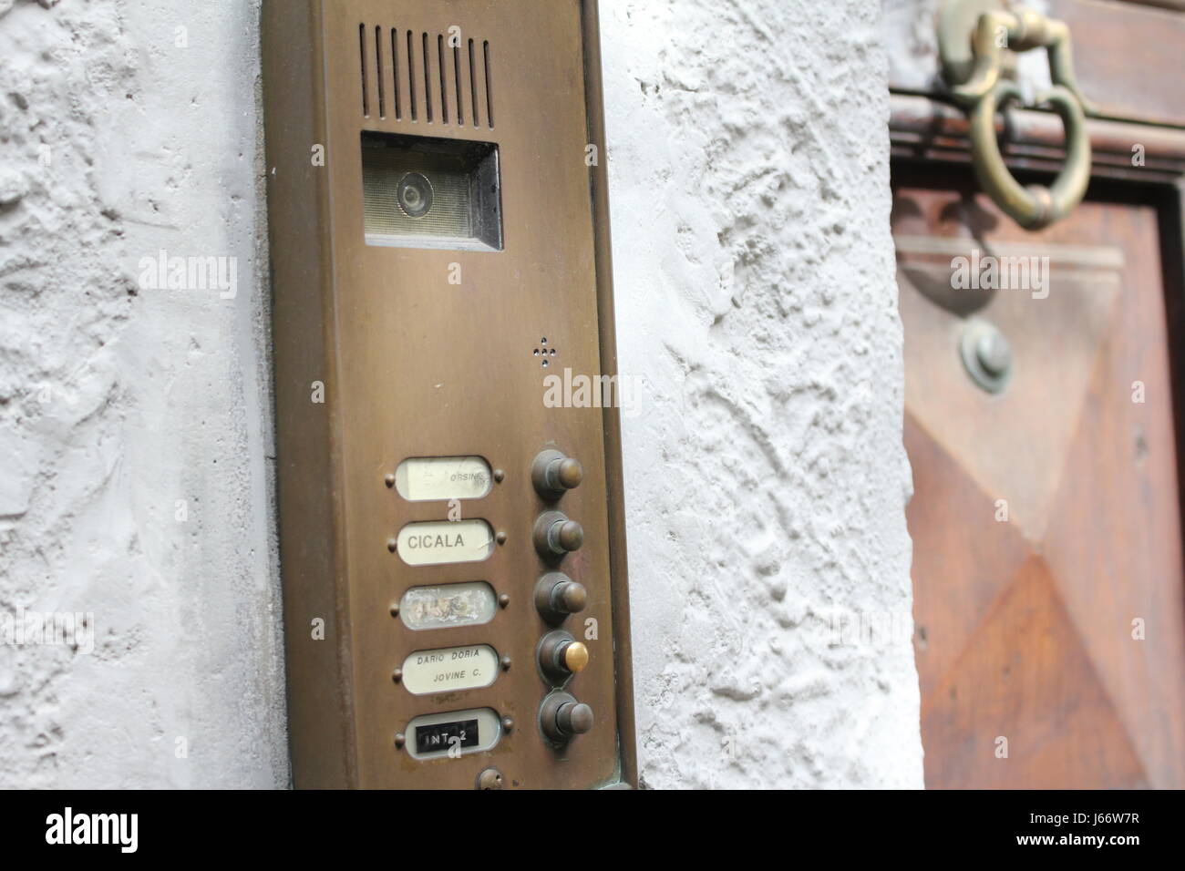 An ancient intercom in Naples, italy Stock Photo - Alamy