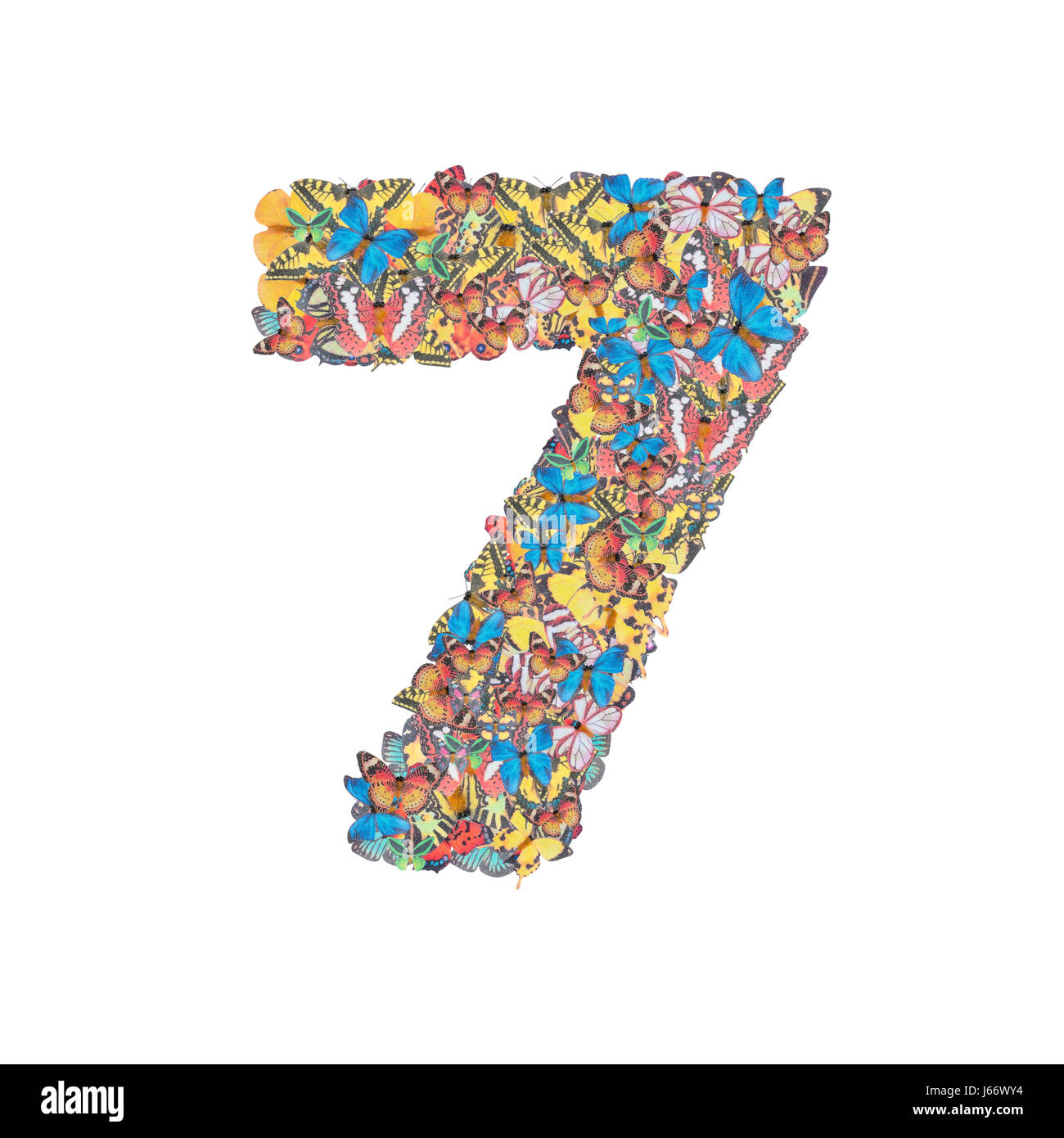 Number 7 made from butterfly isolated on white background Stock Photo ...