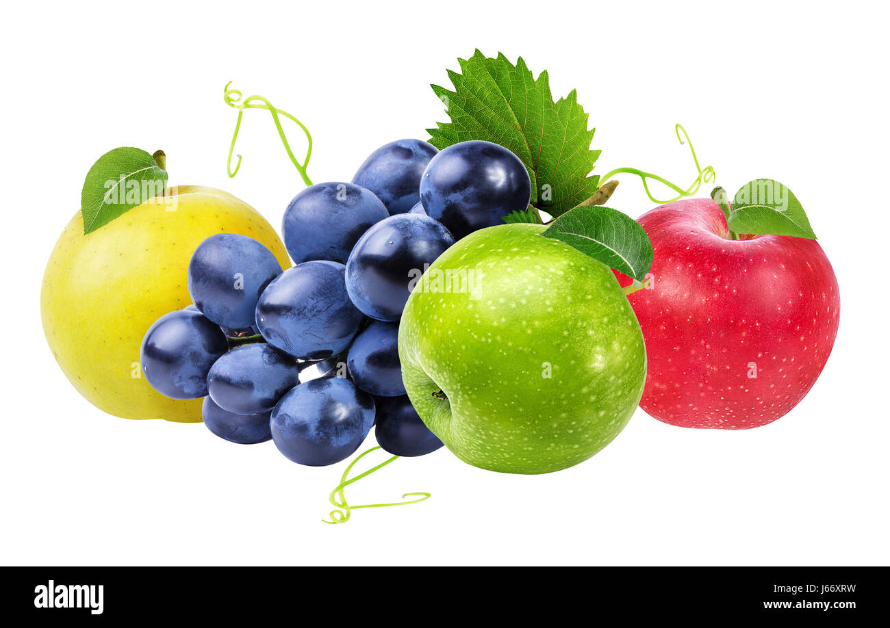 apples and grapes isolated on white background Stock Photo - Alamy