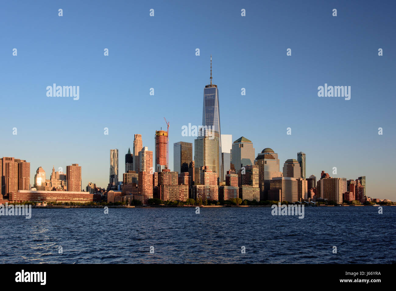 View on Manhattan and New York Harbor Stock Photo - Alamy