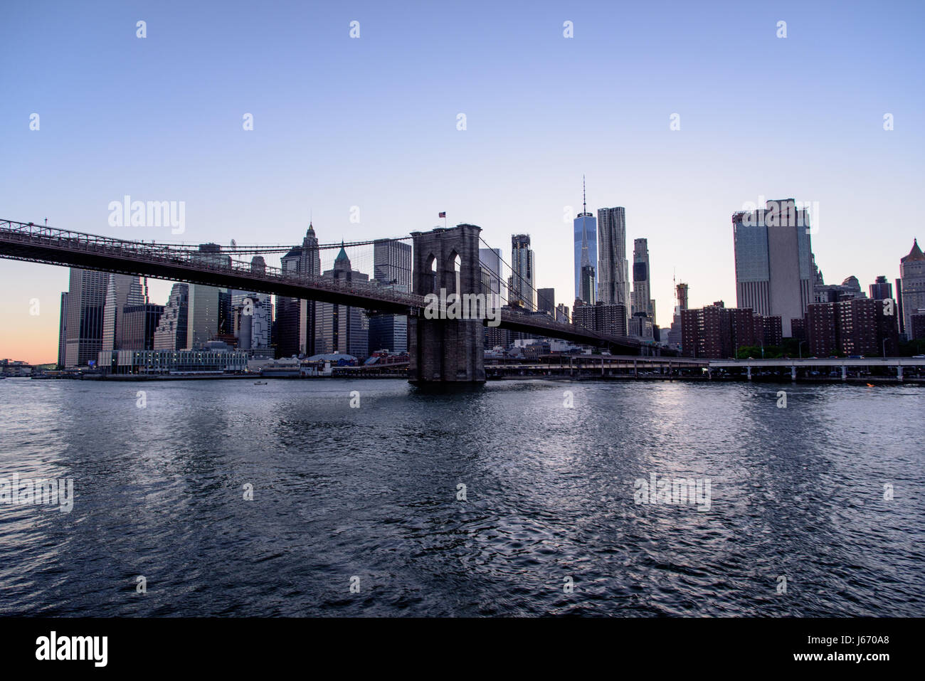 View on Manhattan and New York Harbor Stock Photo - Alamy