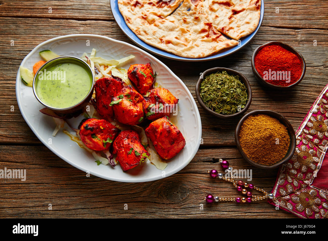 Chicken Tikka indian food recipe with spices Stock Photo - Alamy