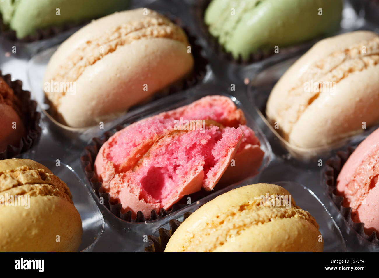 A box of biscuits Macarons Stock Photo - Alamy