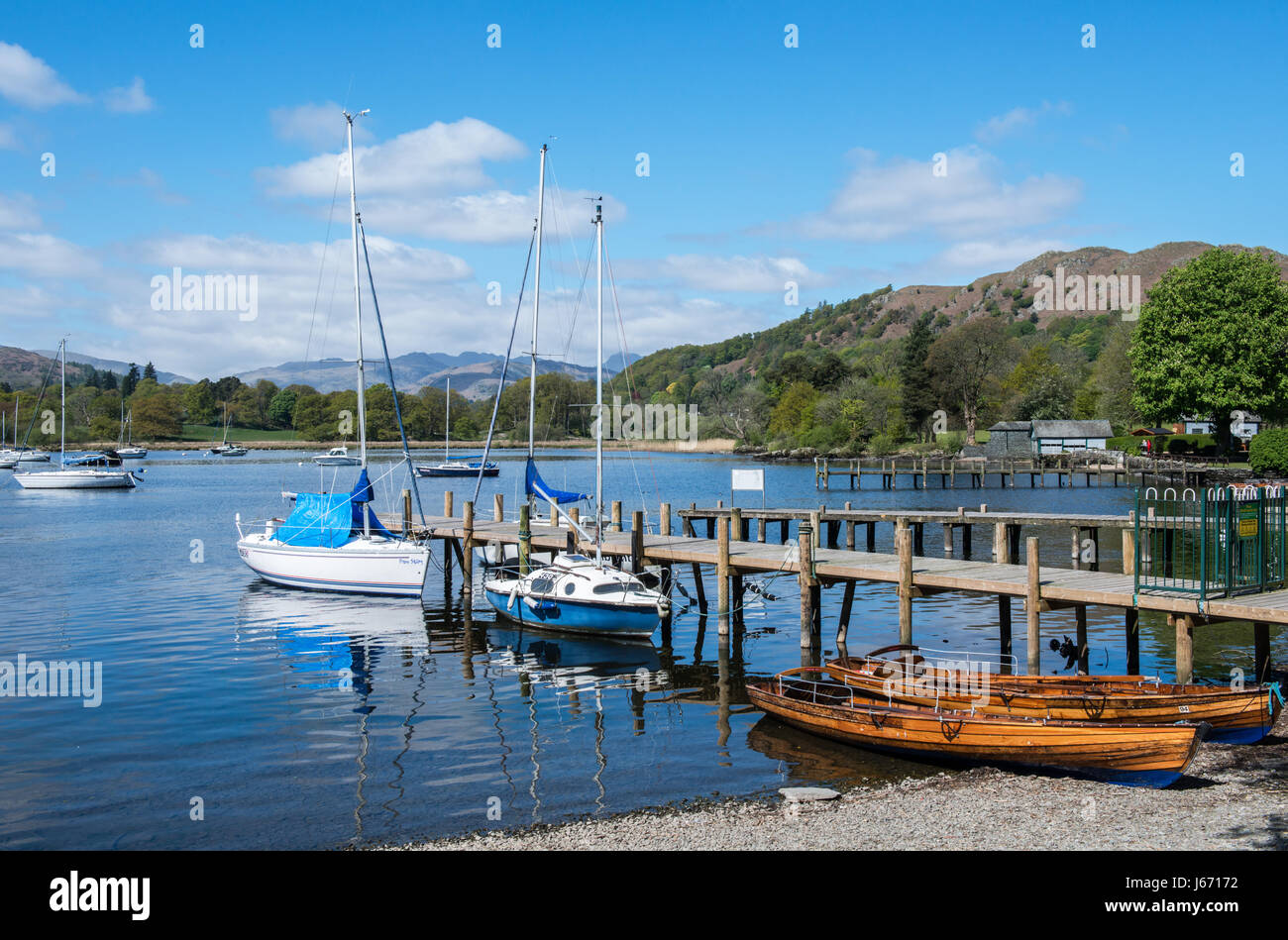 Waterhead and Moorings on Windermere Lake District National Park Stock ...