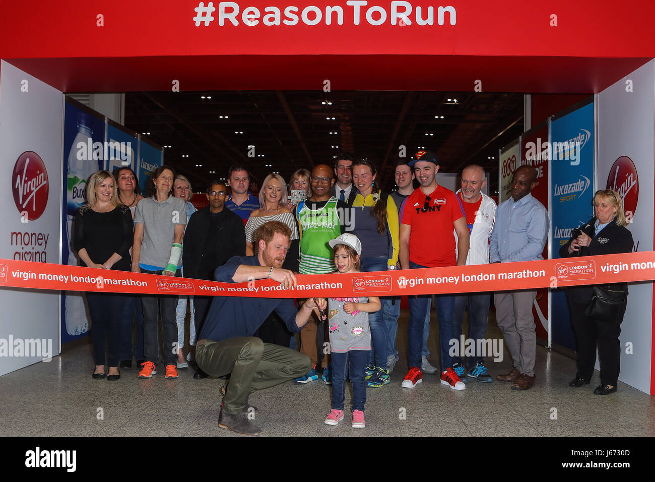 Prince Harry officially opens the 2017 London Marathon Expo at ExCel ...