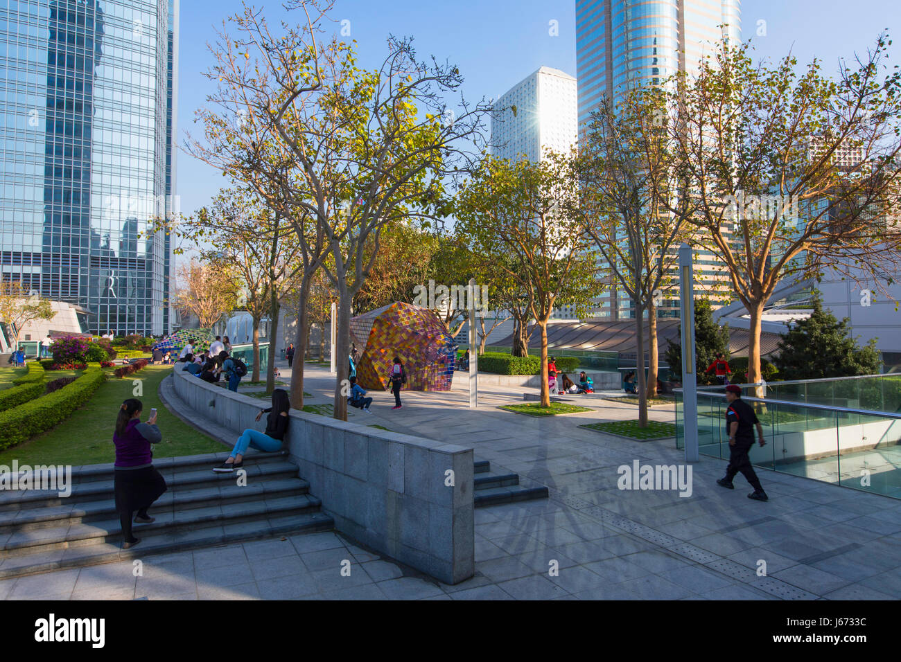 Rooftop garden of International Finance Centre (IFC), Central, Hong ...