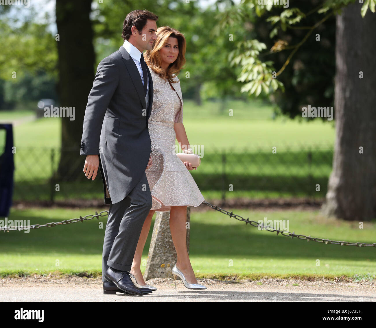 Roger Federer and his wife Mirka arrive ahead of the wedding of the ...