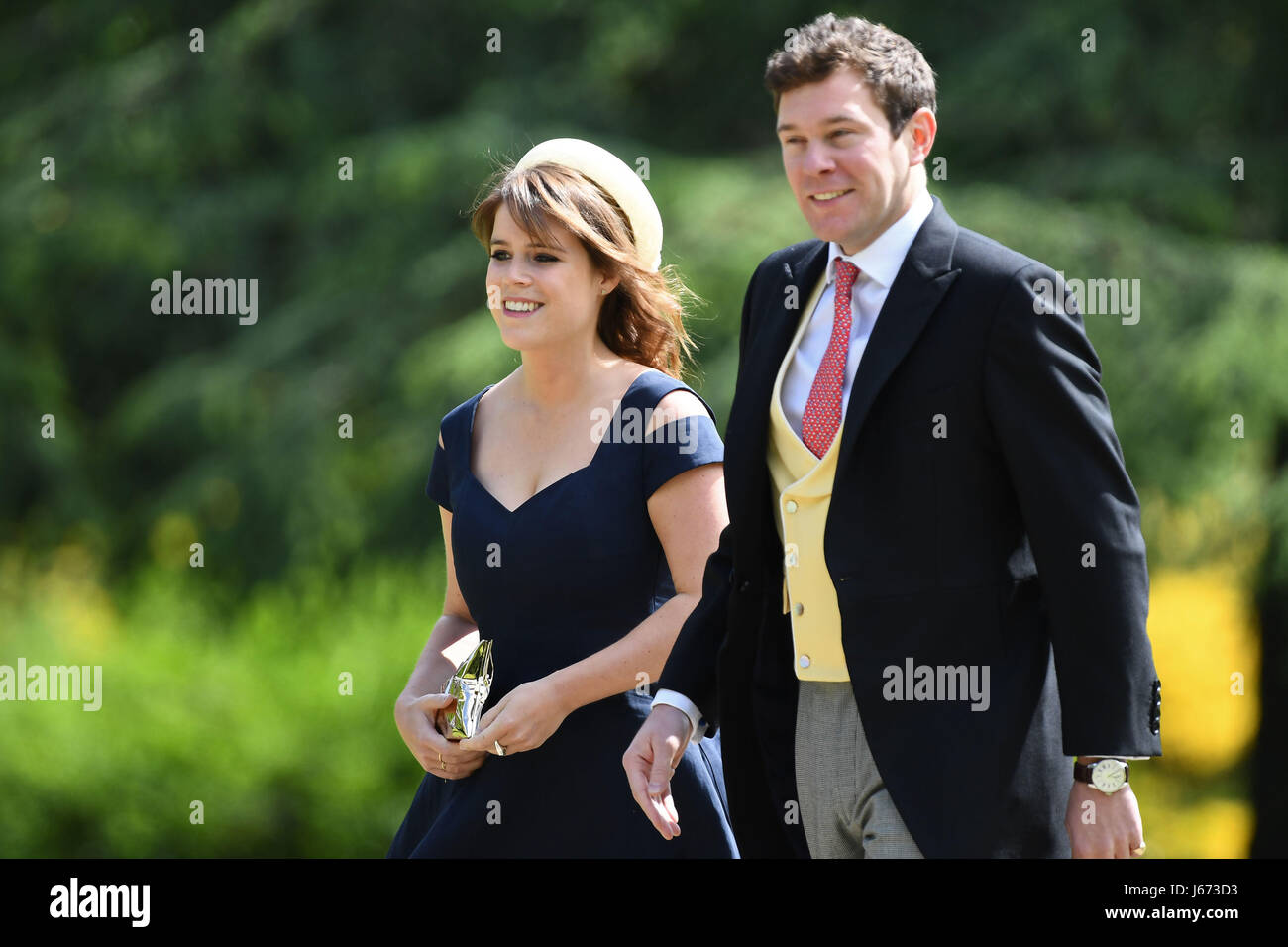 Princess Eugenie and and her partner Jack Brooksbank arrive at St Mark ...