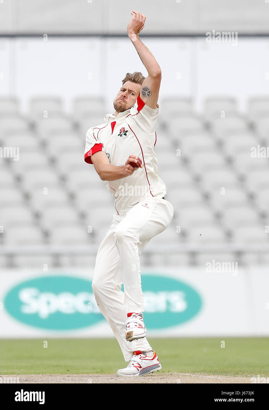 Lancashire's Tom Bailey bowls to Yorkshire's Andy Hodd, during day two ...