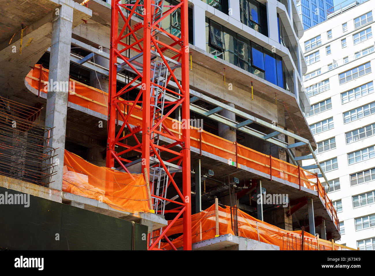 construction of skyscrapers in New York Building under construction in ...