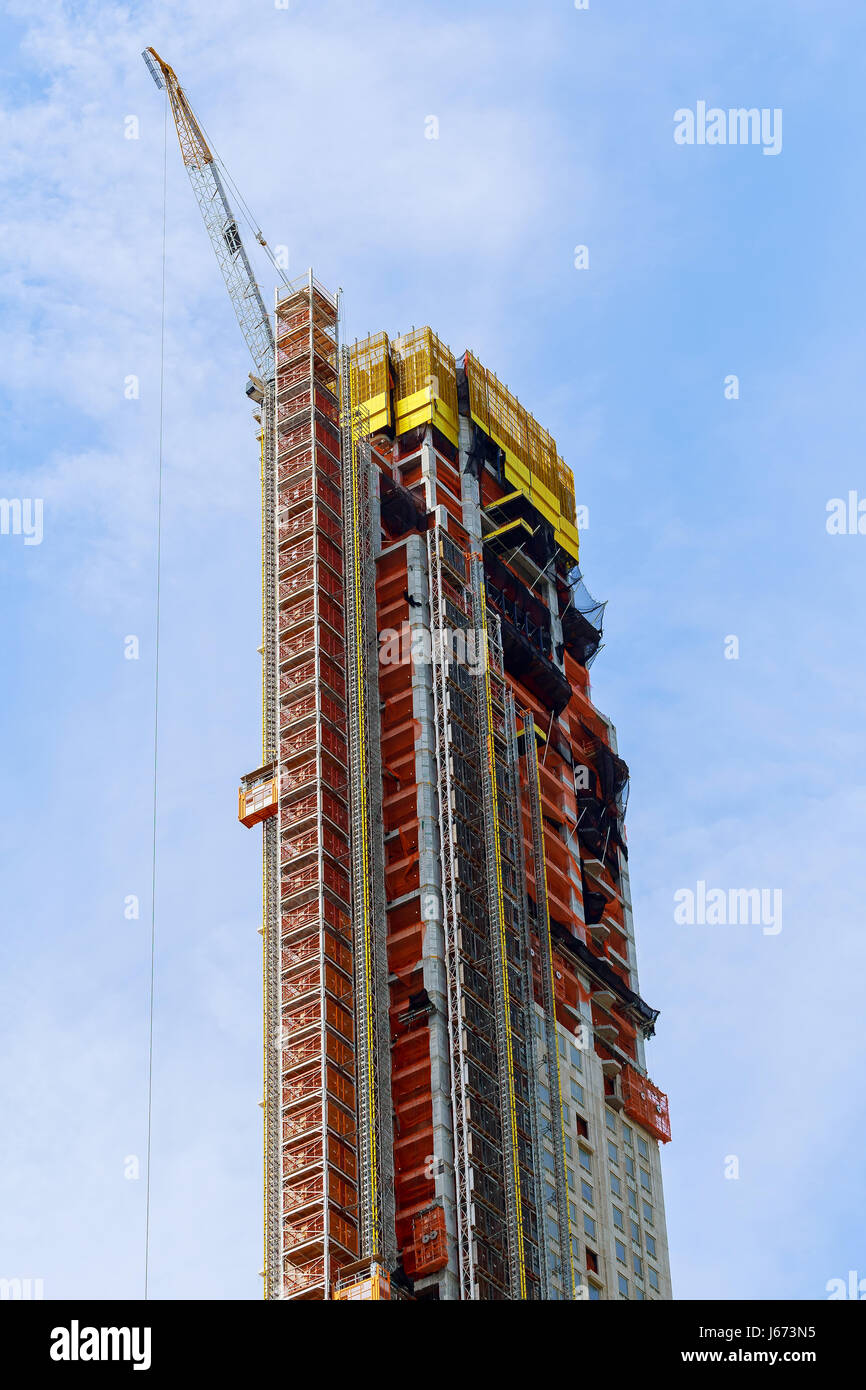 construction of skyscrapers in New York Building under construction in ...