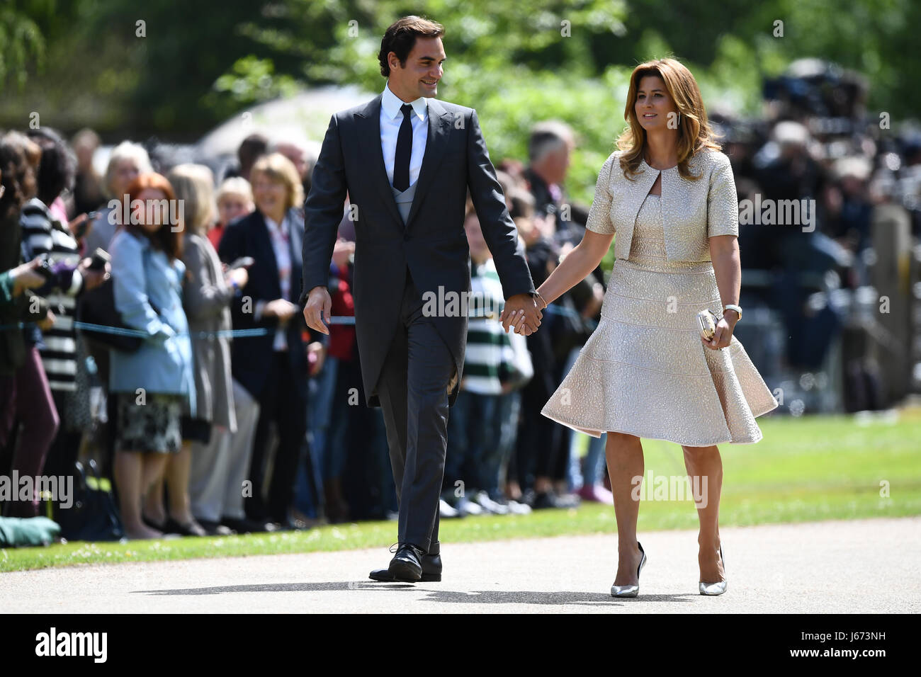 Roger Federer and his wife Mirka arrive at St Mark's church in ...