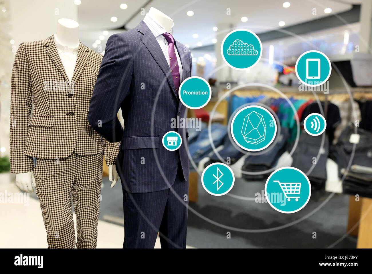 smart retail and ibeacon marketing concept. Icon of bluetooth ...