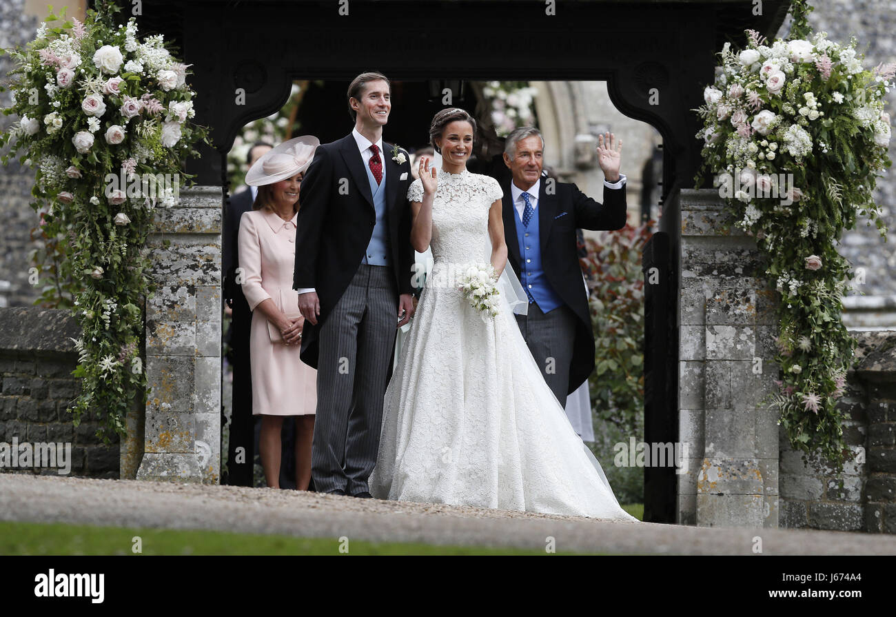 Pippa Middleton and her husband James Matthews leave St Mark's church in Englefield, Berkshire ...