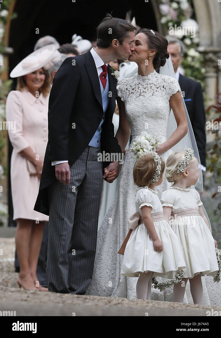 Pippa Middleton and her husband James Matthews leave St Mark's church in Englefield, Berkshire ...