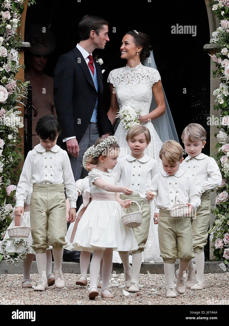 Pippa Middleton and her husband James Matthews leave St Mark's church in Englefield, Berkshire ...