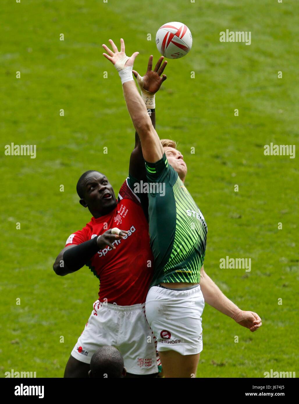 Kenya's Andrew Amonde and South Africa's Dylan Sage during day one of ...