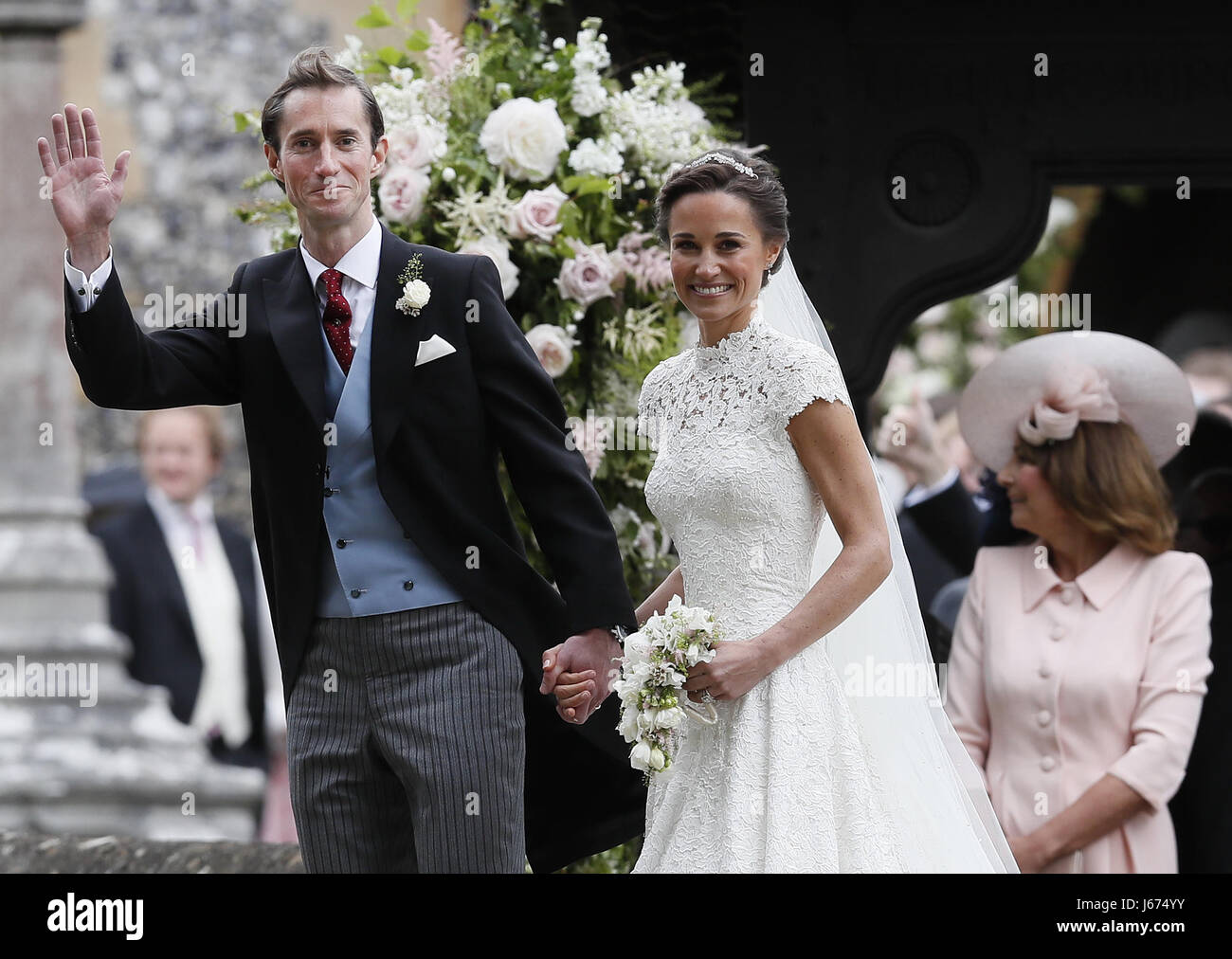 Pippa Middleton and her husband James Matthews leave St Mark's church in Englefield, Berkshire ...