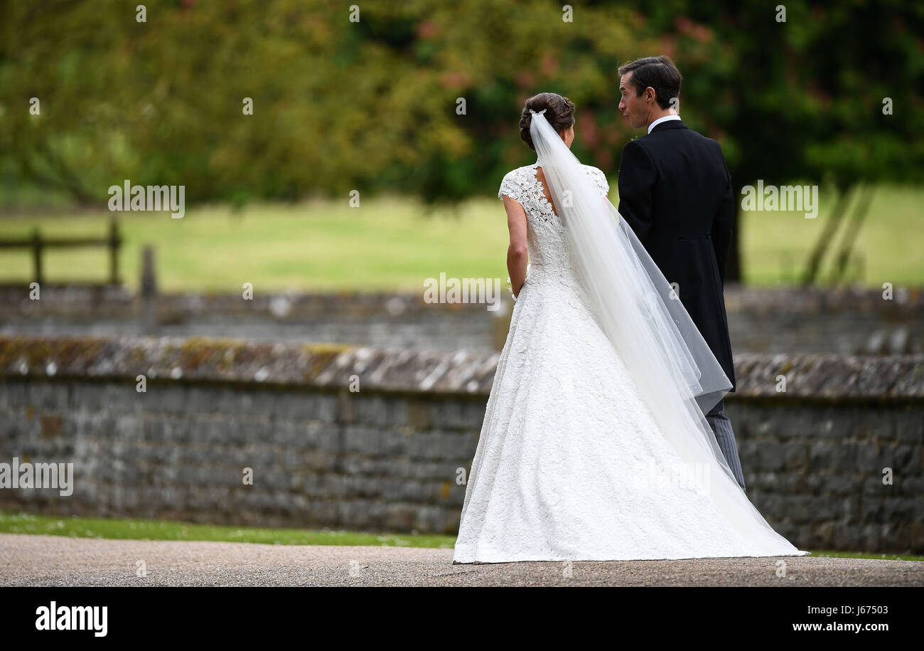 Pippa Middleton and her husband James Matthews leave St Mark's church in Englefield, Berkshire ...