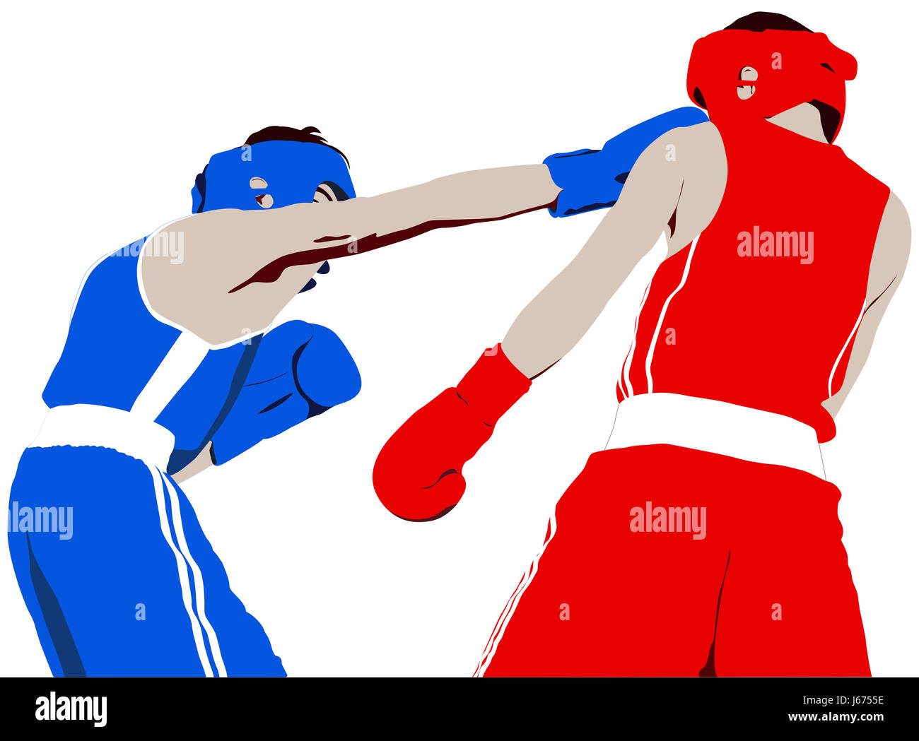 boxer straight right punch to head fight boxing Stock Photo - Alamy
