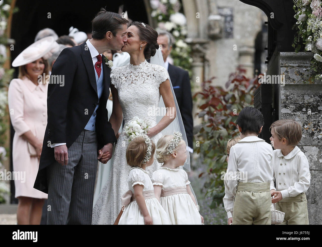Pippa Middleton and her husband James Matthews leave St Mark's church in Englefield, Berkshire ...