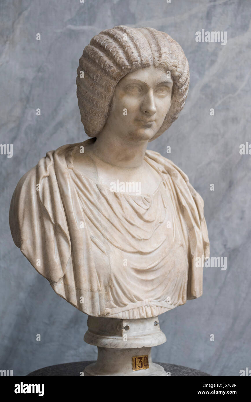 Rome. Italy. Portrait bust of Roman Empress Julia Domna (Julia Pia ...