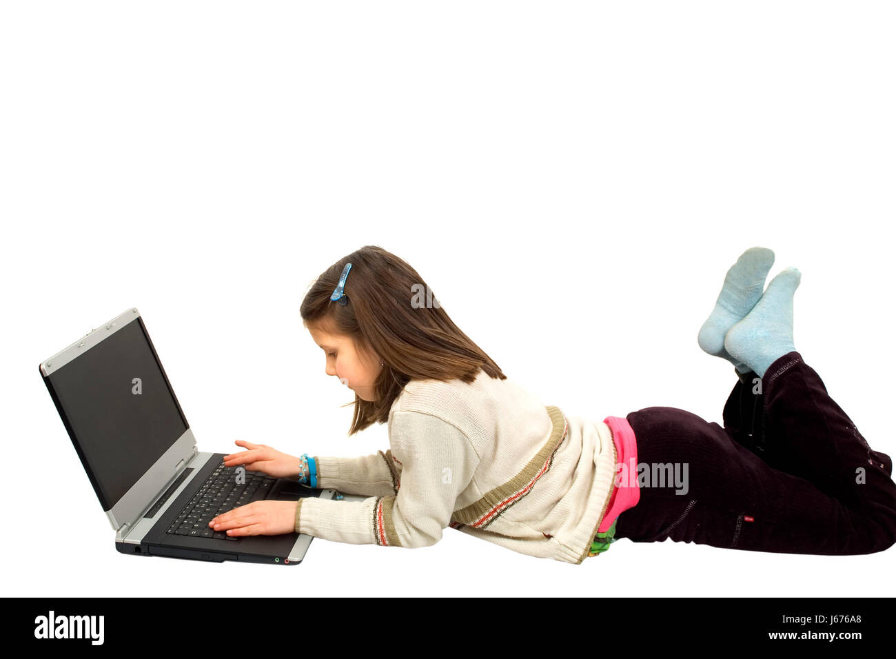 laptop notebook computers computer isolated child white girl girls ...
