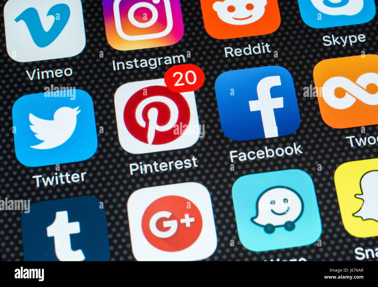 pinterest mobile app Stock Photo - Alamy