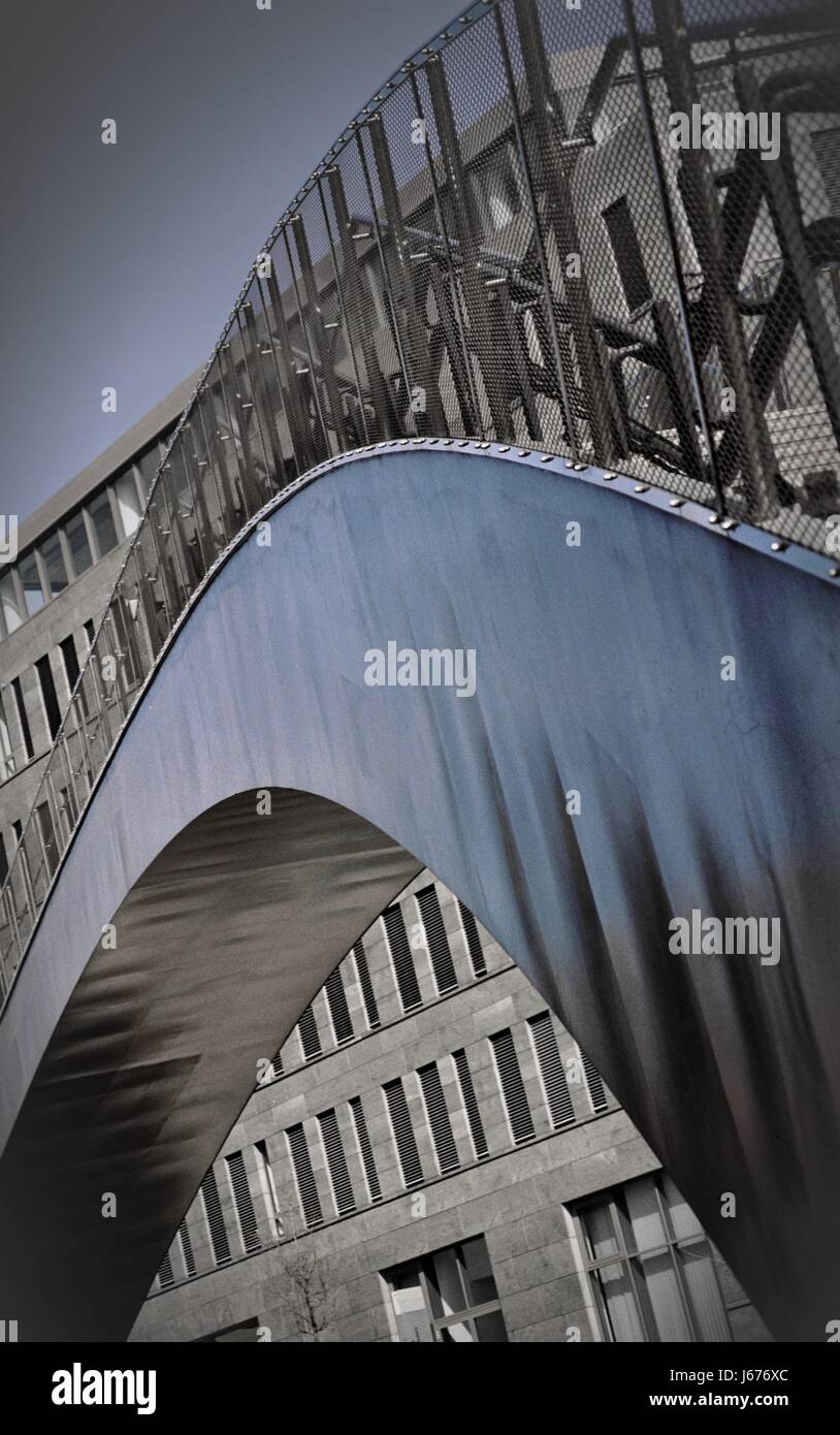 blue city town modern modernity bridge style of construction ...