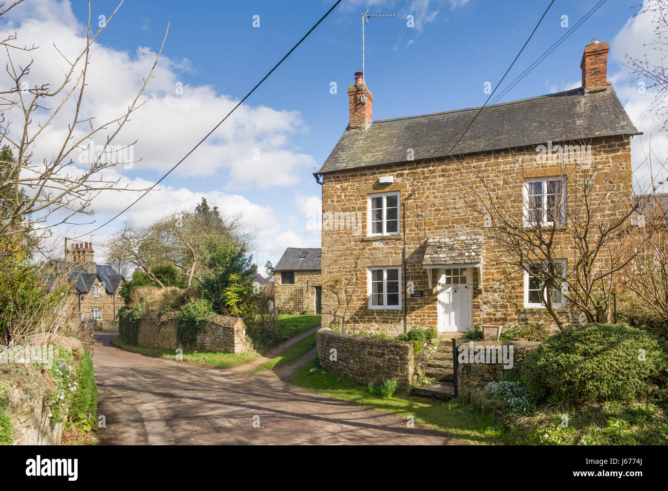 A village view in Lower Heyford, near Bicester, Oxfordshire, England ...