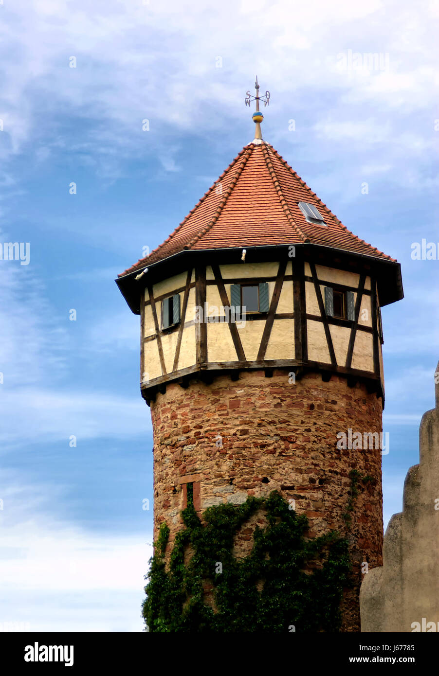 tower frame-work city wall tower city town frame-work wall hesse tele ...