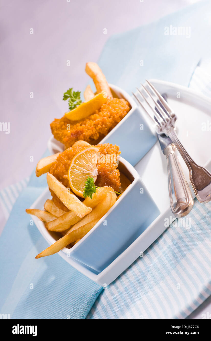 schnitzel with fries Stock Photo - Alamy
