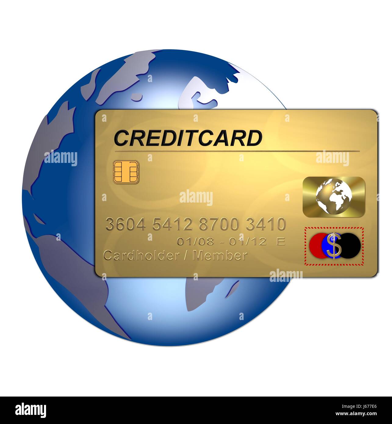 gold credit card - worldwide Stock Photo - Alamy