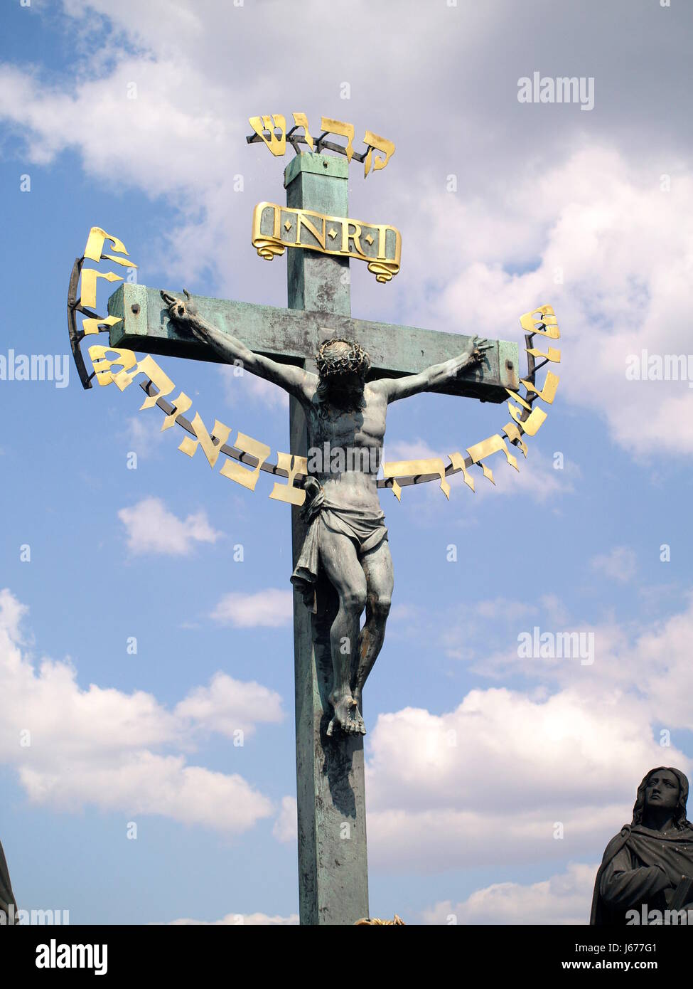 monument statue cross prague czechia emblem monument statue bridge ...