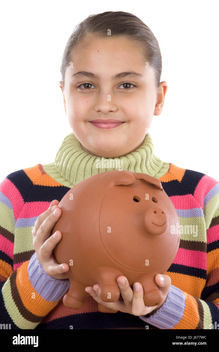 adorable girl girls moneybox money box gesture humans human beings ...