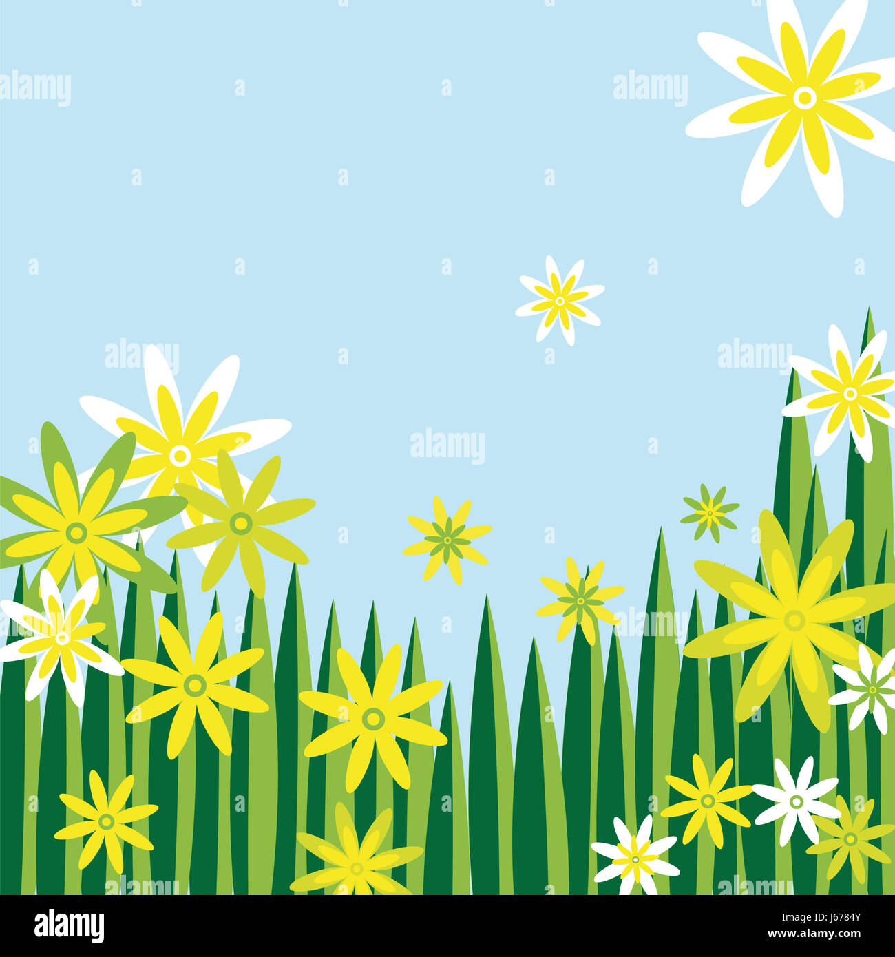 art flower plant illustration meadow firmament sky grass lawn green ...