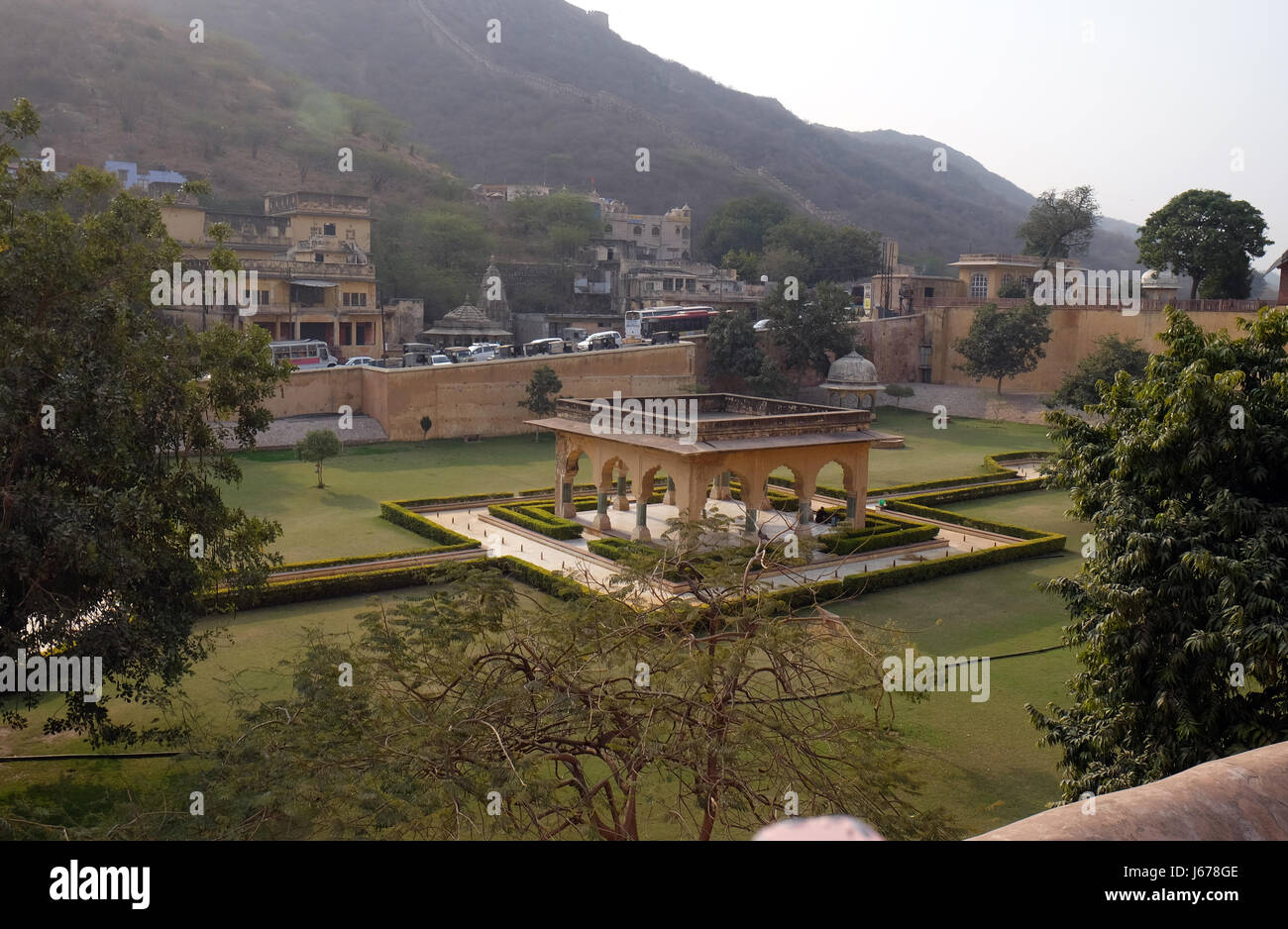 Beautiful gardens in Amber Fort, Jaipur, Rajasthan, India, on February ...