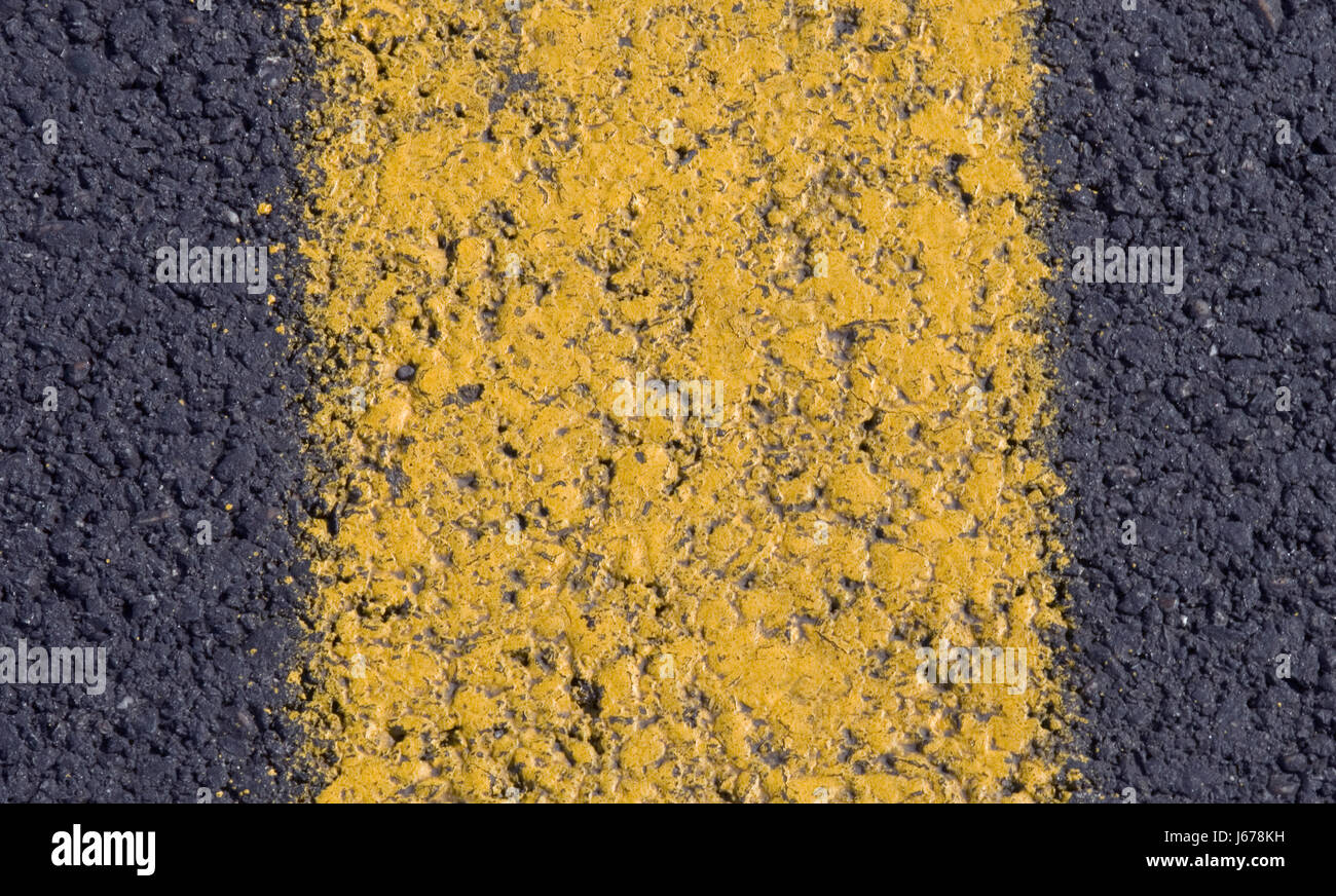 closeup asphalt road street yellow stripes stripe line close model ...