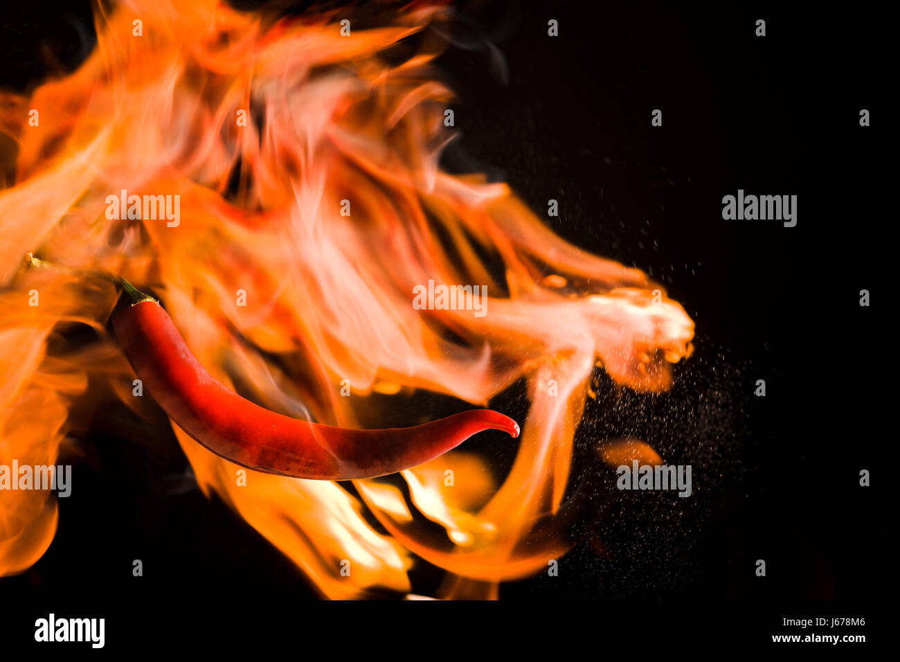 fire conflagration paprika peppers pepperoni burns chilli chili taste ...