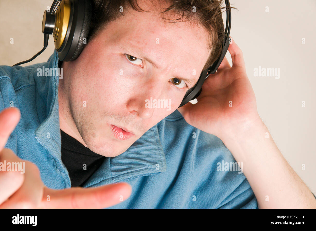 person dj observer viewer public auditory visitor auditor man ...