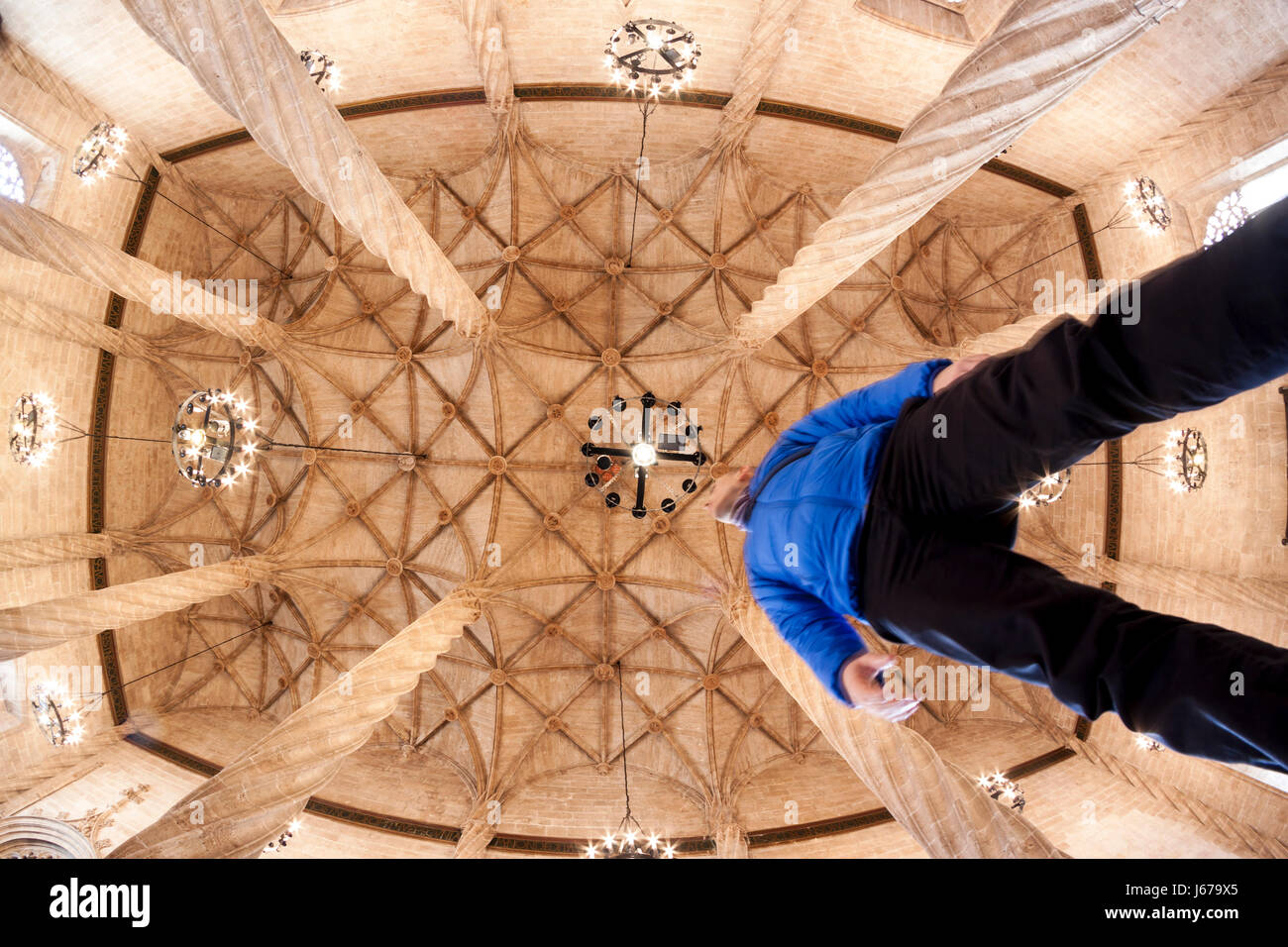Amazing Silk Exchange buildings indoors. Valencia, Spain Stock Photo ...