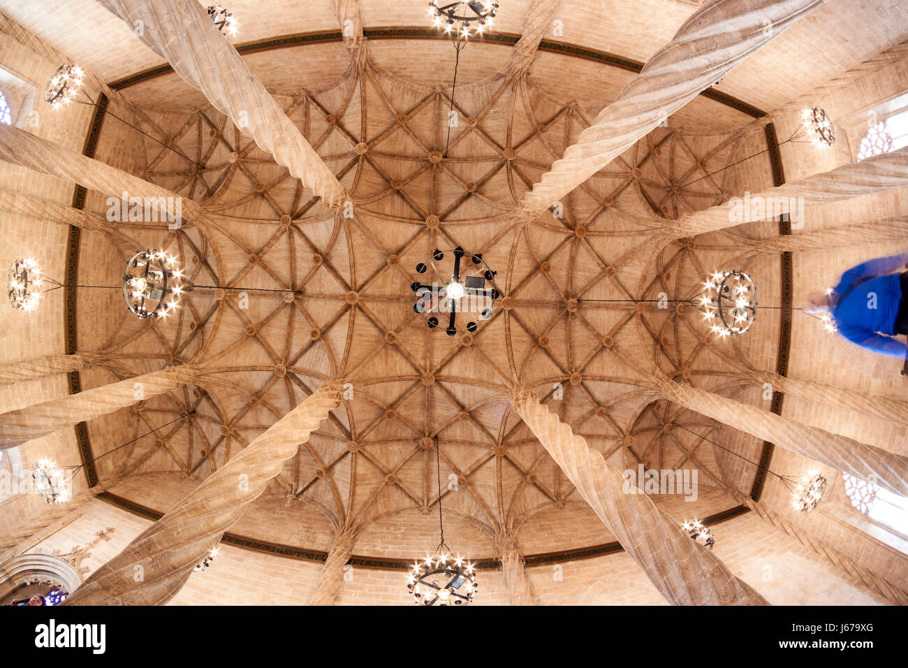 Amazing Silk Exchange buildings indoors. Valencia, Spain Stock Photo ...