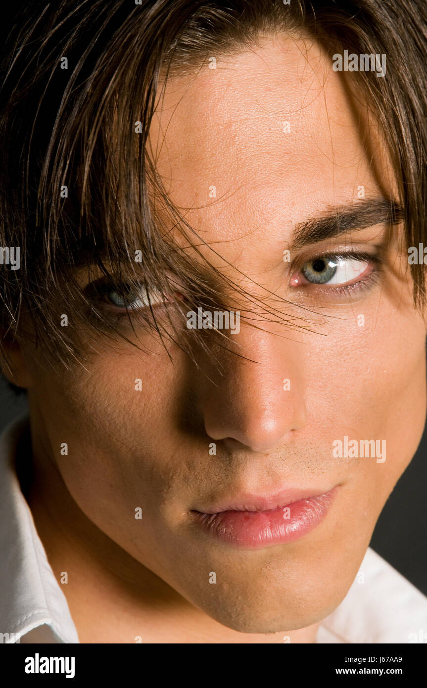 dreamy face eyes dreamer boy lad male youngster young younger man mouth ...