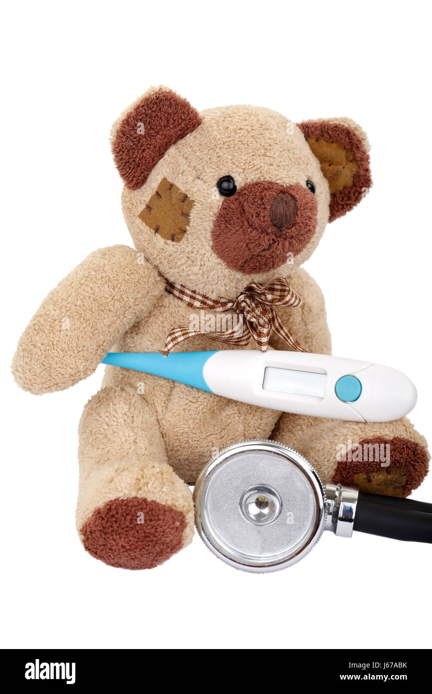 Sick teddy bear needs a medical treatment Stock Photo - Alamy