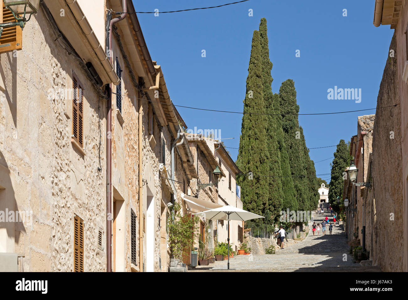 Calvary steps in Pollenca, Majorca, Spain Stock Photo - Alamy
