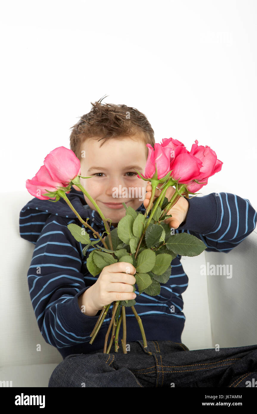 flower flowers plant boy lad male youngster child human human being ...