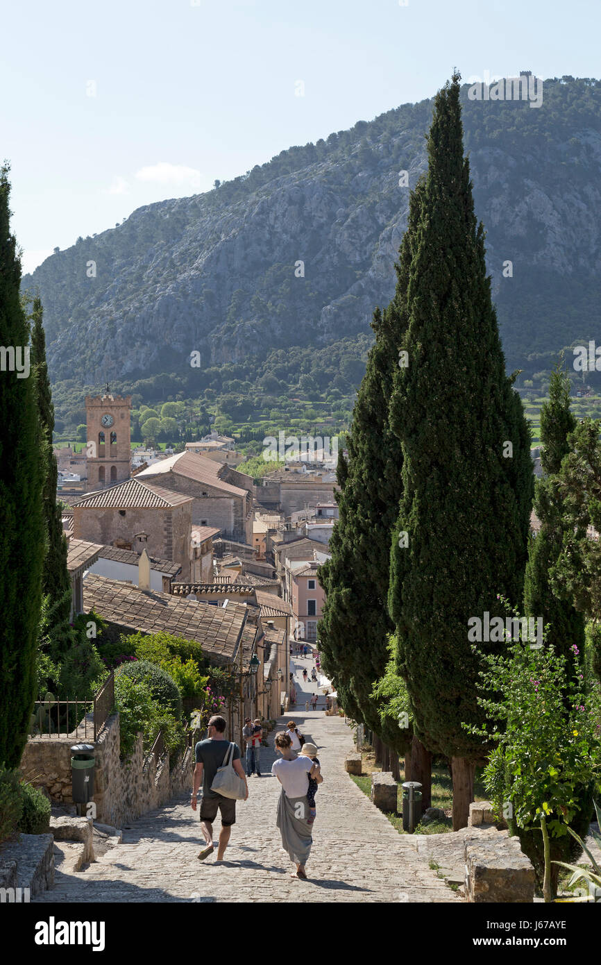 Calvary steps in Pollenca, Majorca, Spain Stock Photo - Alamy