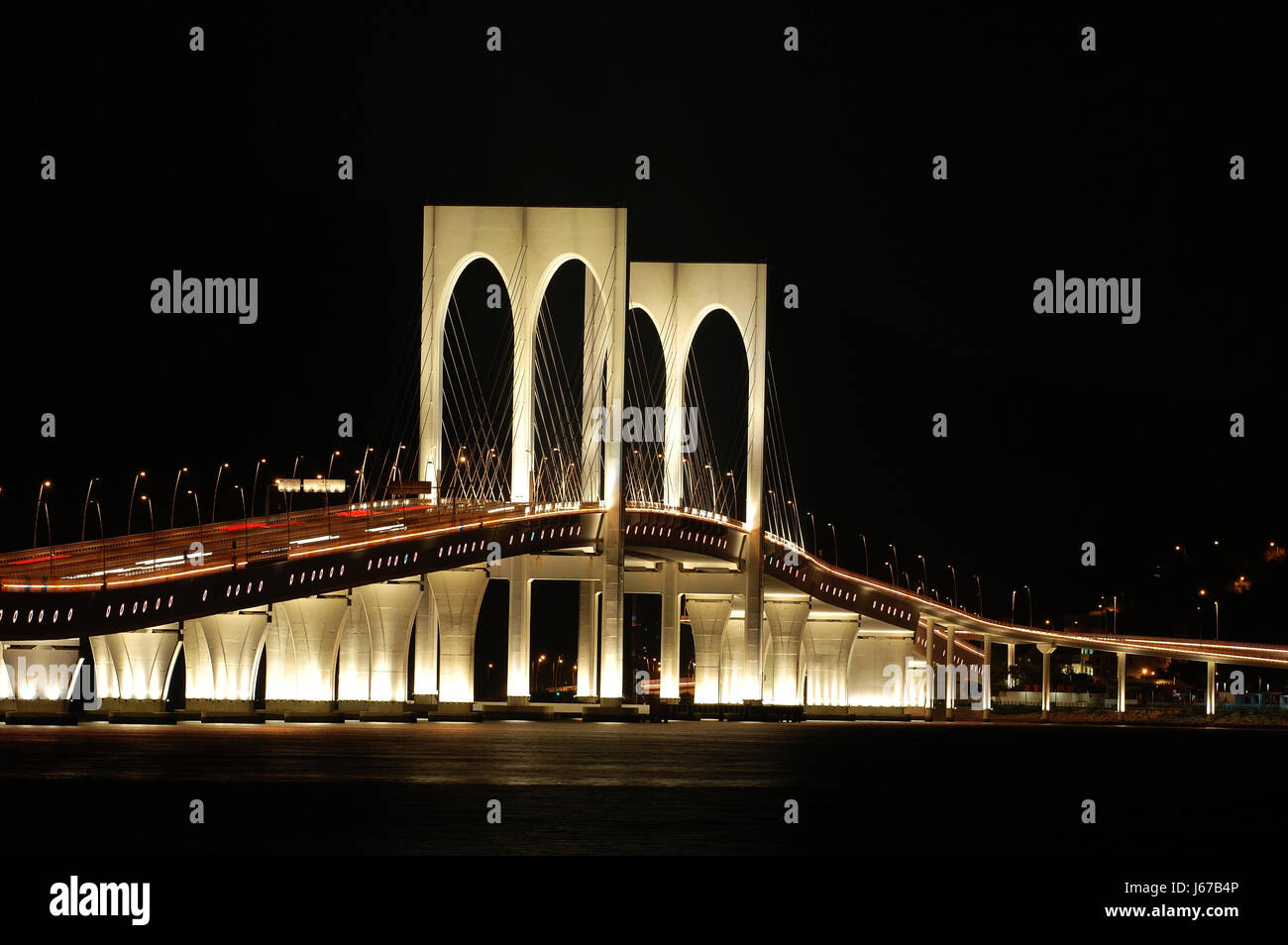 bridge night nighttime style of construction architecture architectural ...
